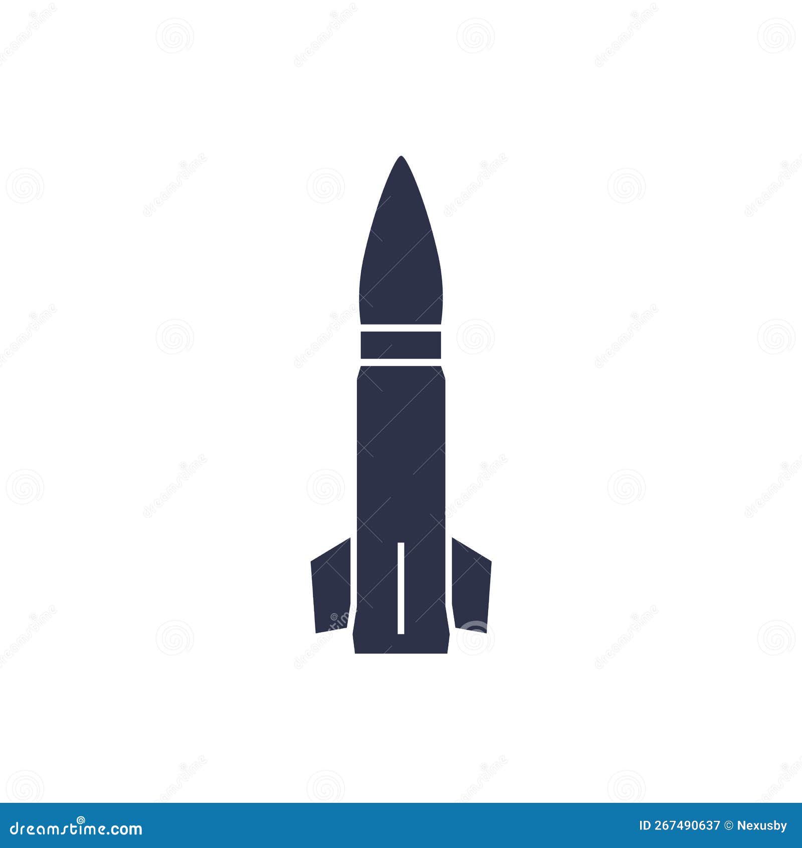 Ballistic Missile Icon on White Stock Vector - Illustration of atomic ...