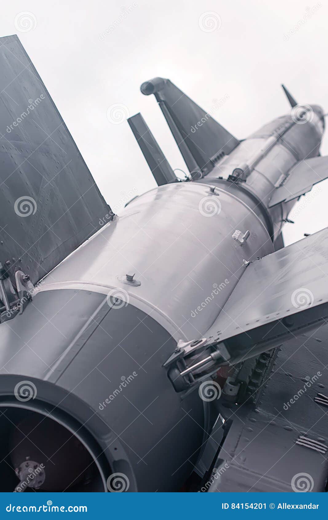 Ballistic Rocket. Nuclear Missile with Warhead. War Backgound Stock ...