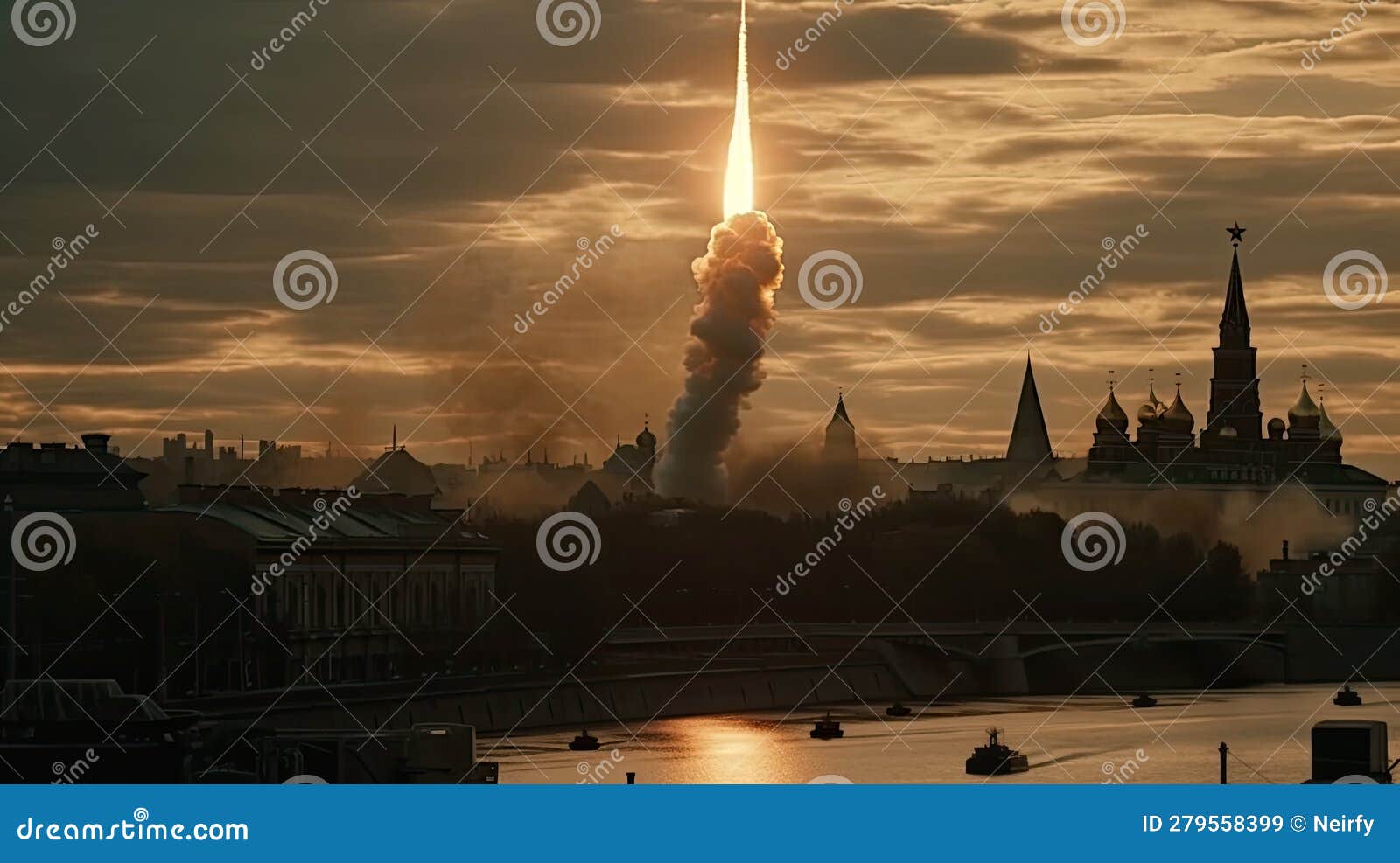 Russian Nuclear Danger Concept Stock Illustration - Illustration of ...