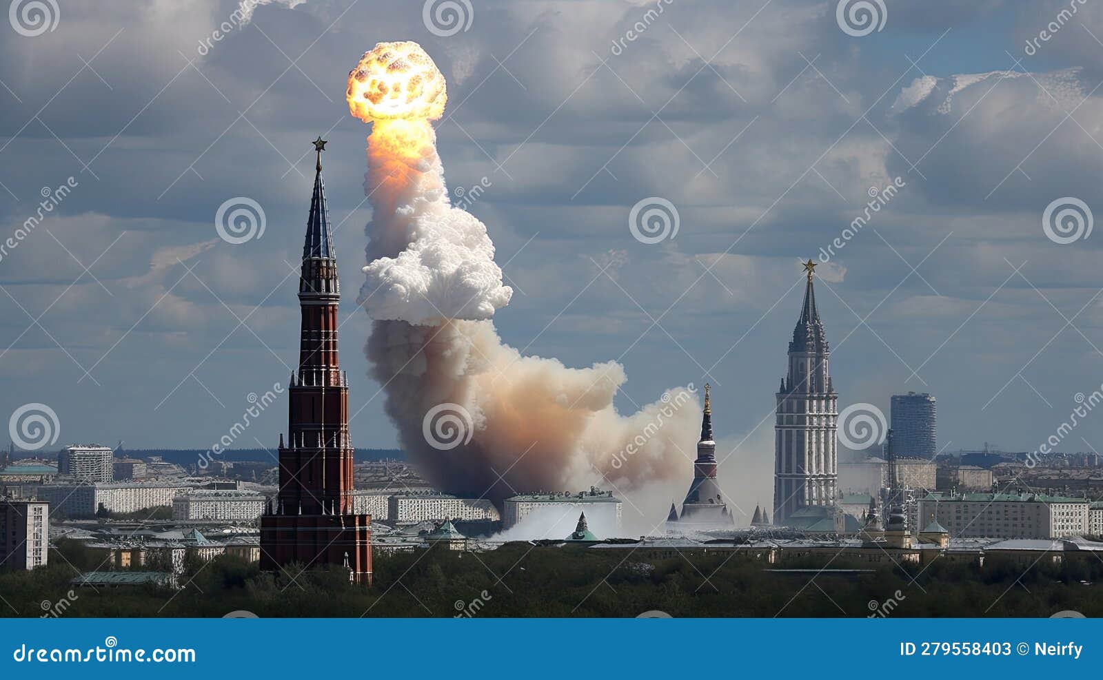 Russian Nuclear Danger Concept Stock Illustration - Illustration of ...