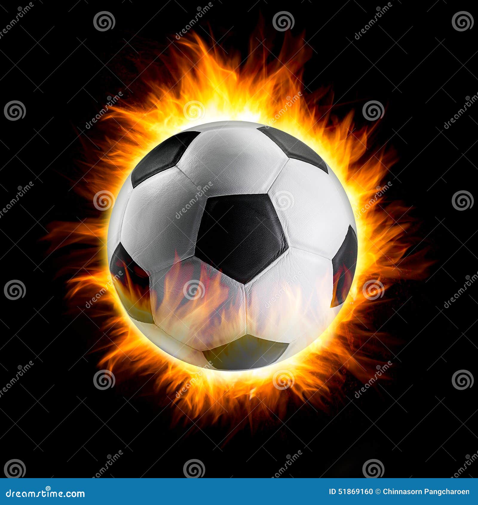 Ballon De Football Avec Le Feu Photo stock - Image du flamme, brûlure ...