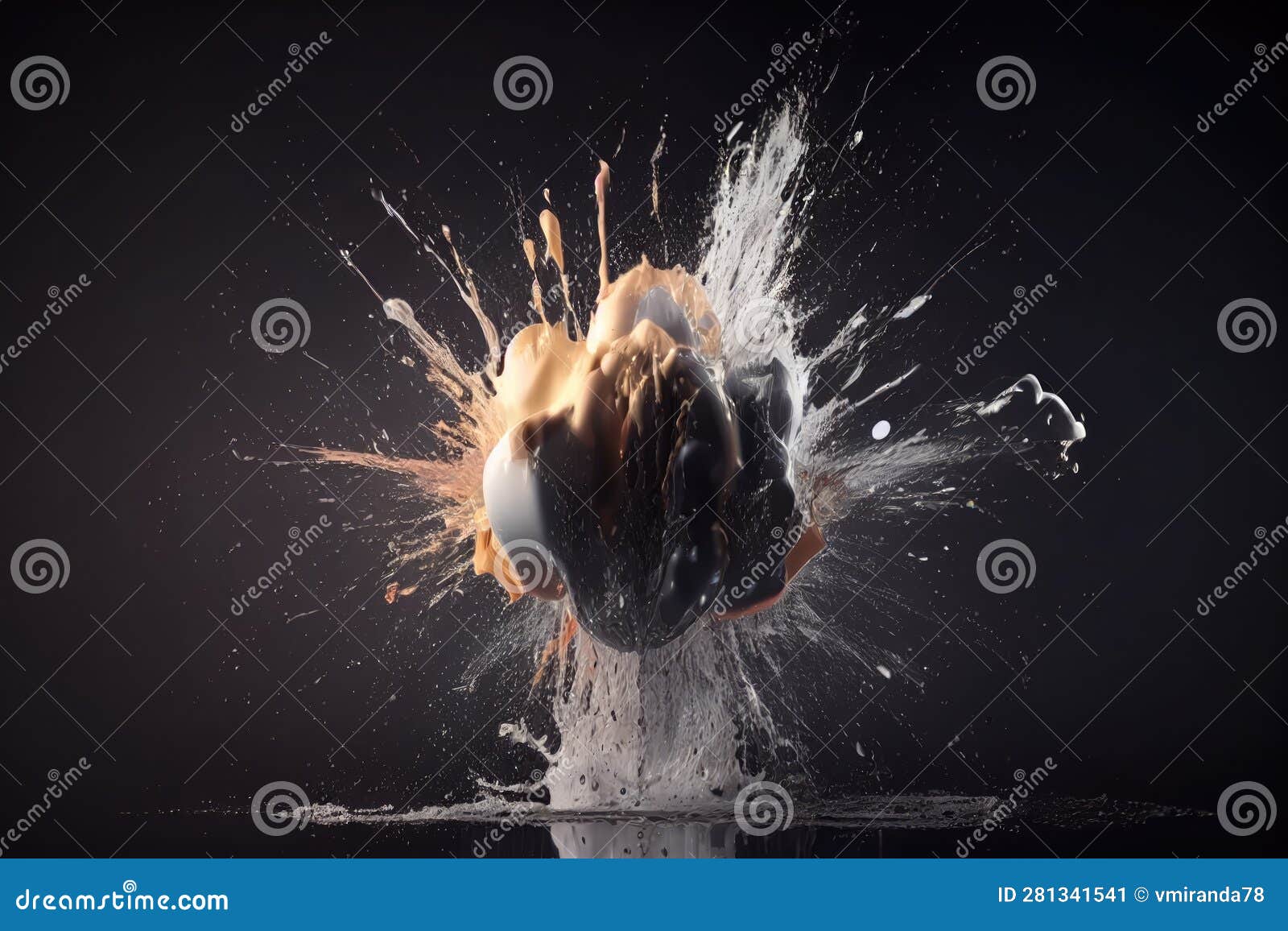 Ballon Filled of Water Exploding. Generative AI Stock Illustration ...