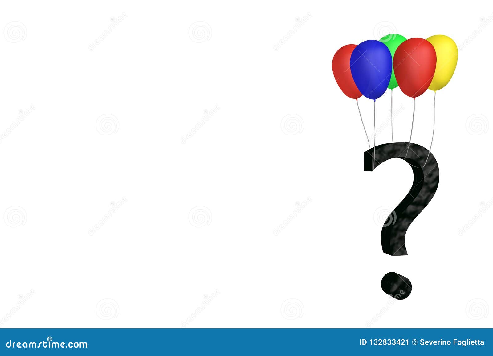 Ballons with Question Mark Concept 3d Illustration Stock Illustration ...