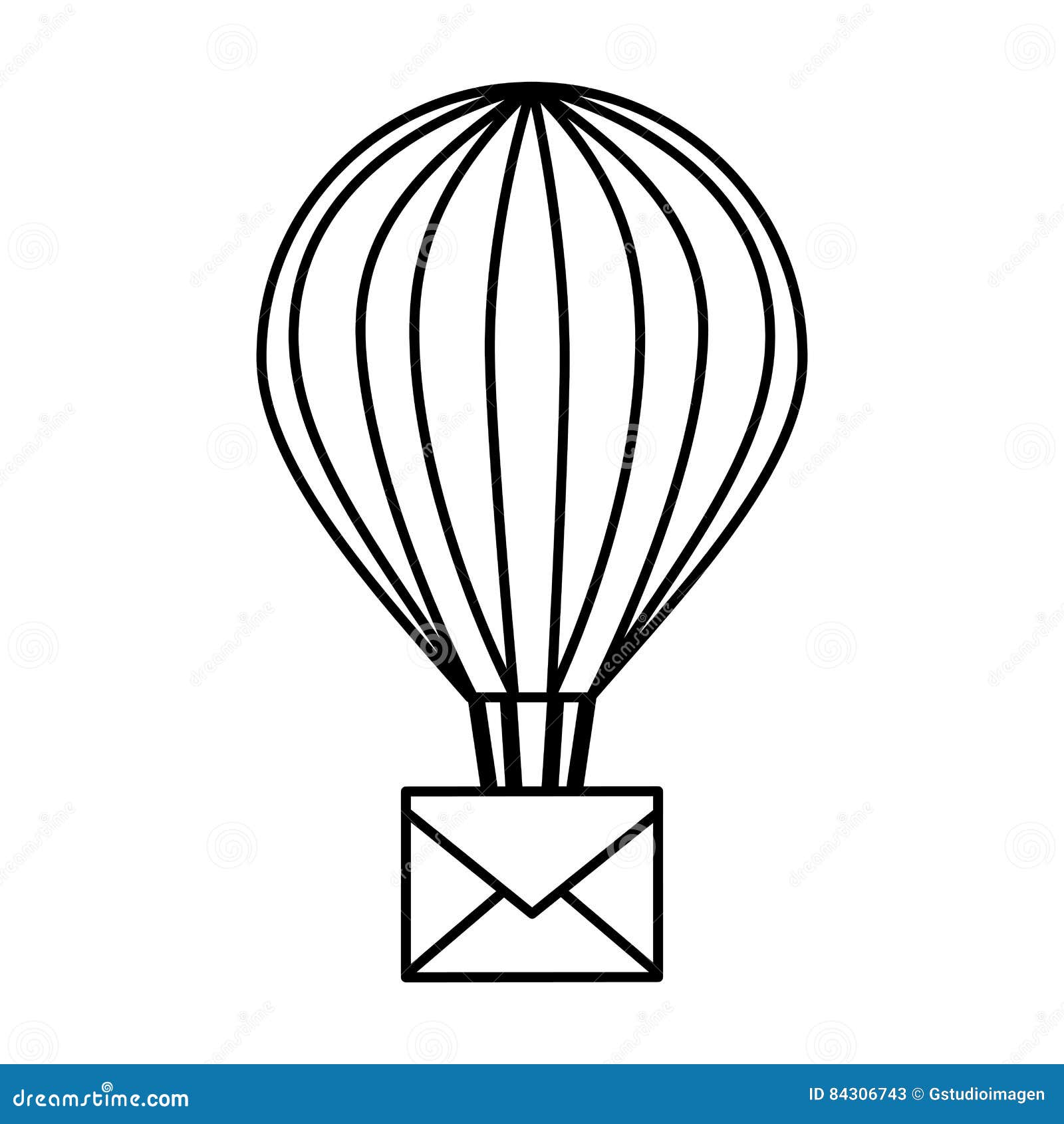 Balloon Air Hot with Envelope Stock Illustration - Illustration of ...