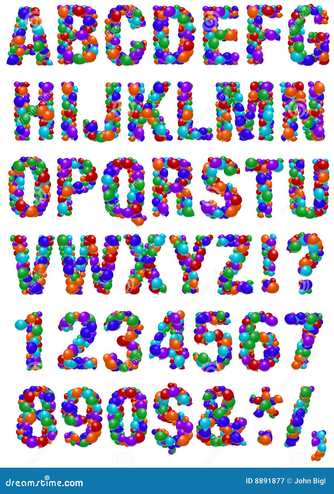 Balloon alphabet stock illustration. Illustration of playful - 8891877