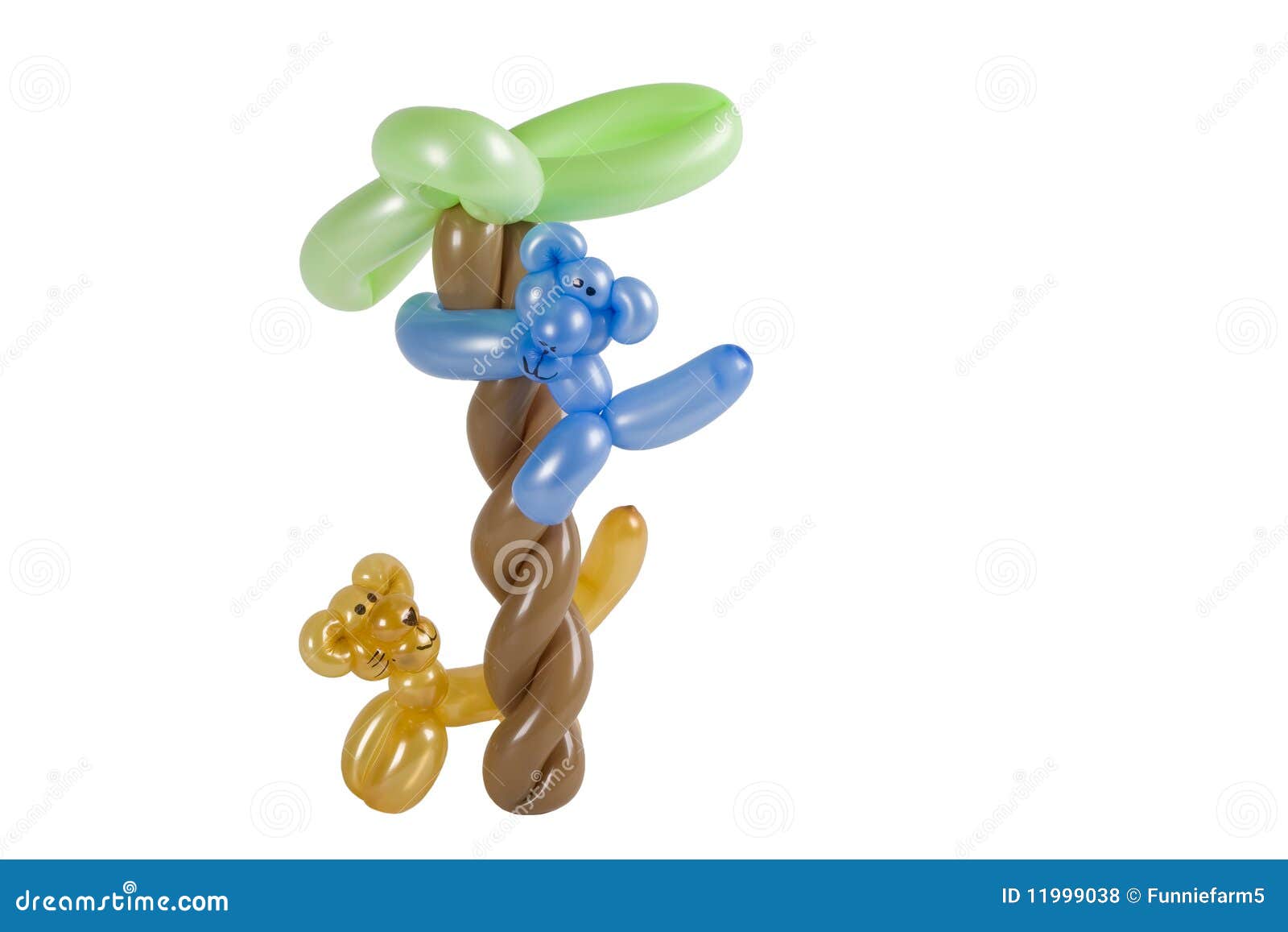 Balloon Animal Cat and Monkey in Tree Isolated Stock Photo - Image of ...