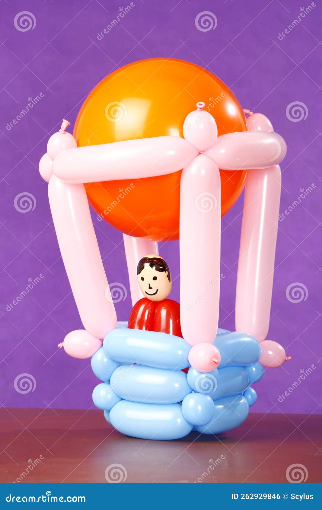 Balloon Art: Man in a Hot Air Balloon Stock Photo - Image of happy ...