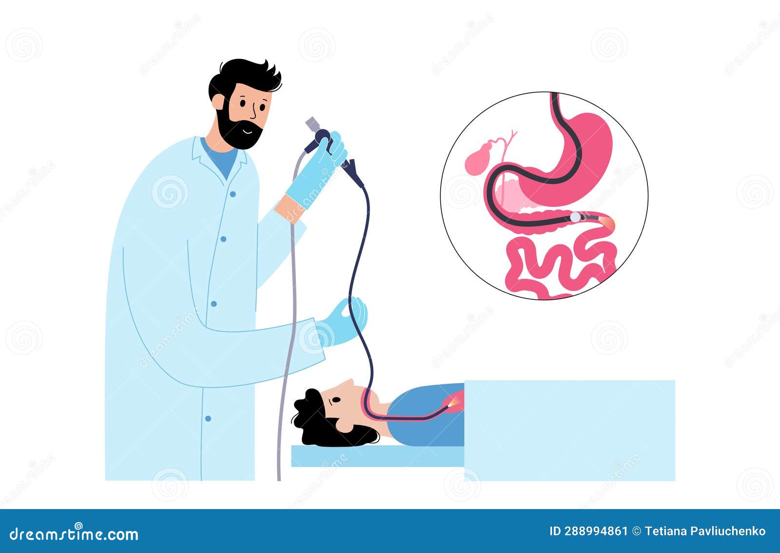 Balloon Assisted Enteroscopy Stock Vector - Illustration of bowel ...