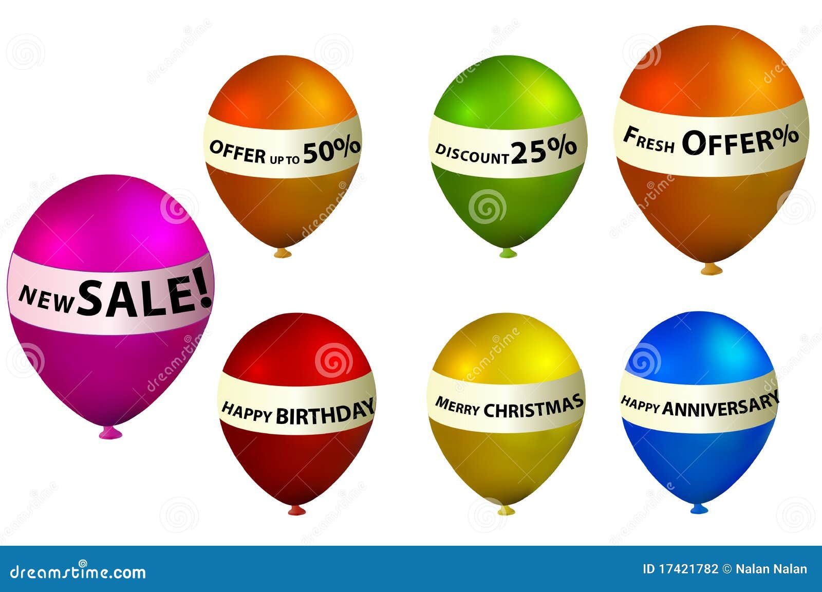Balloon Banner Template, Abstract Colorful Celebration Background With ...