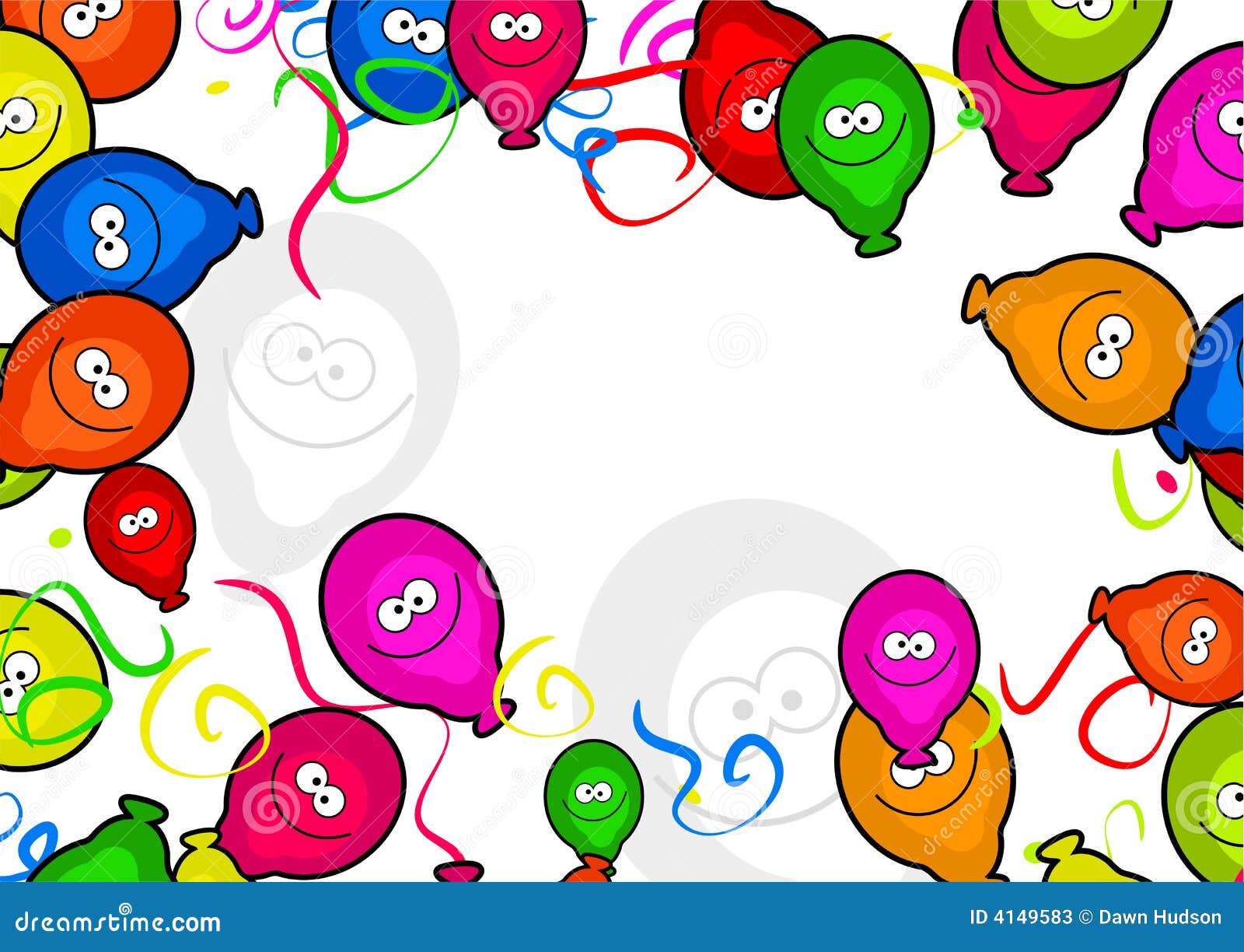 Balloon border stock illustration. Image of party, frame - 4149583