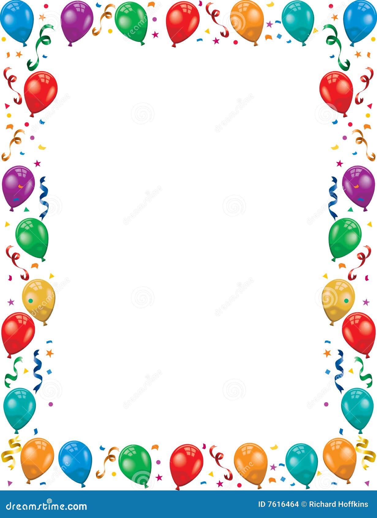 Balloon Border Party Balloon Border Design Stock Illustration