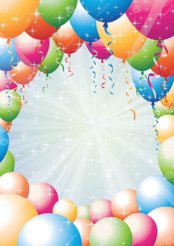 Balloon border with rays stock illustration. Illustration of border ...