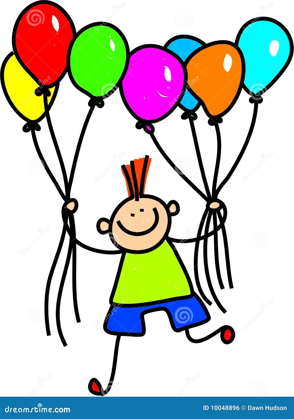 Balloon boy stock vector. Illustration of people, birthday - 10048896