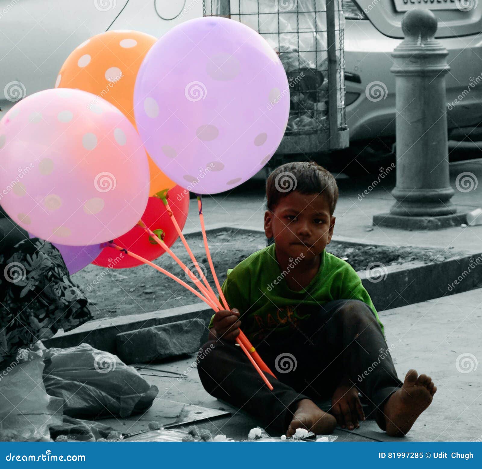 Balloon boy editorial image. Image of dirty, city, poverty - 81997285
