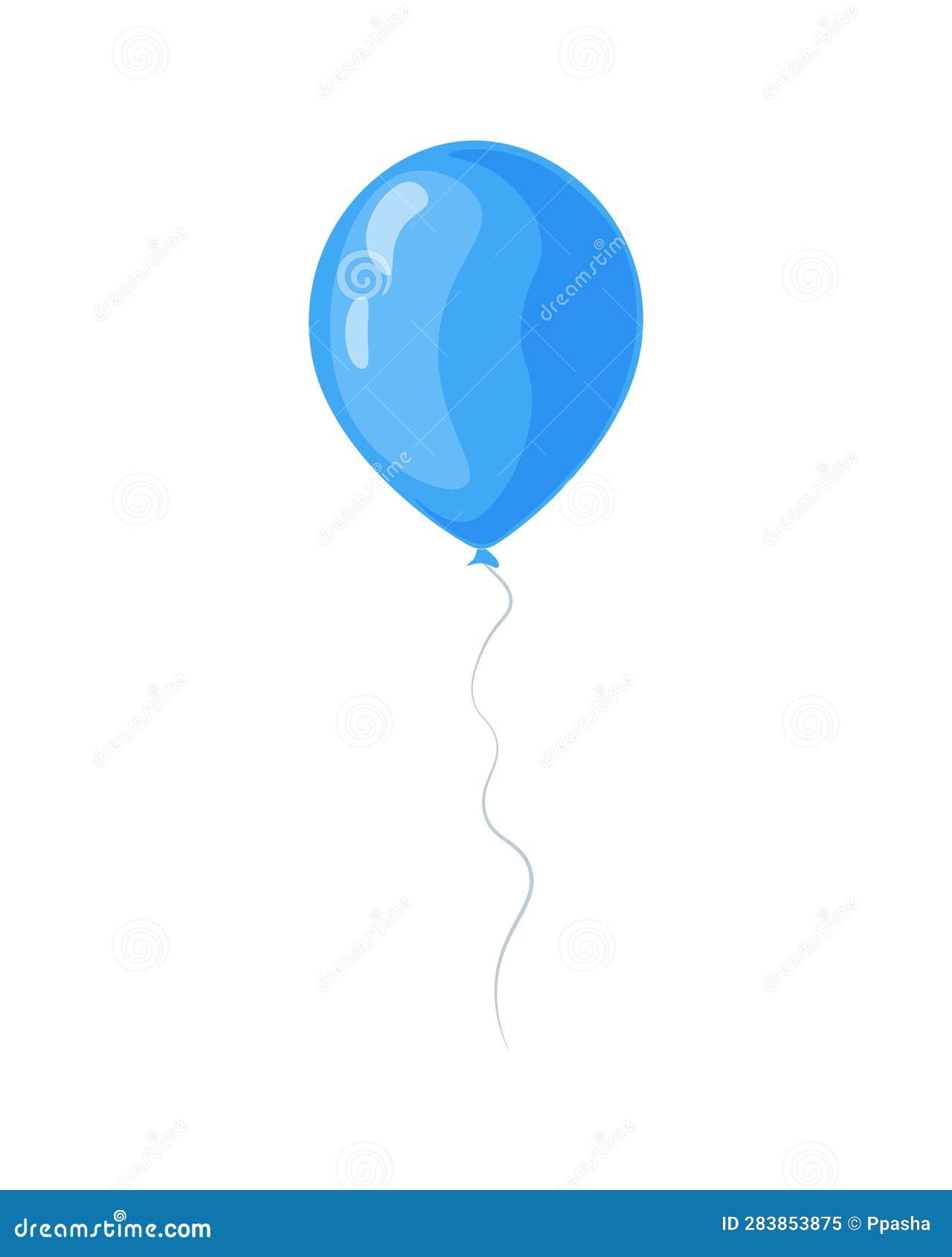 A Balloon. a Bright Blue Balloon with a String. Children S Balloon ...