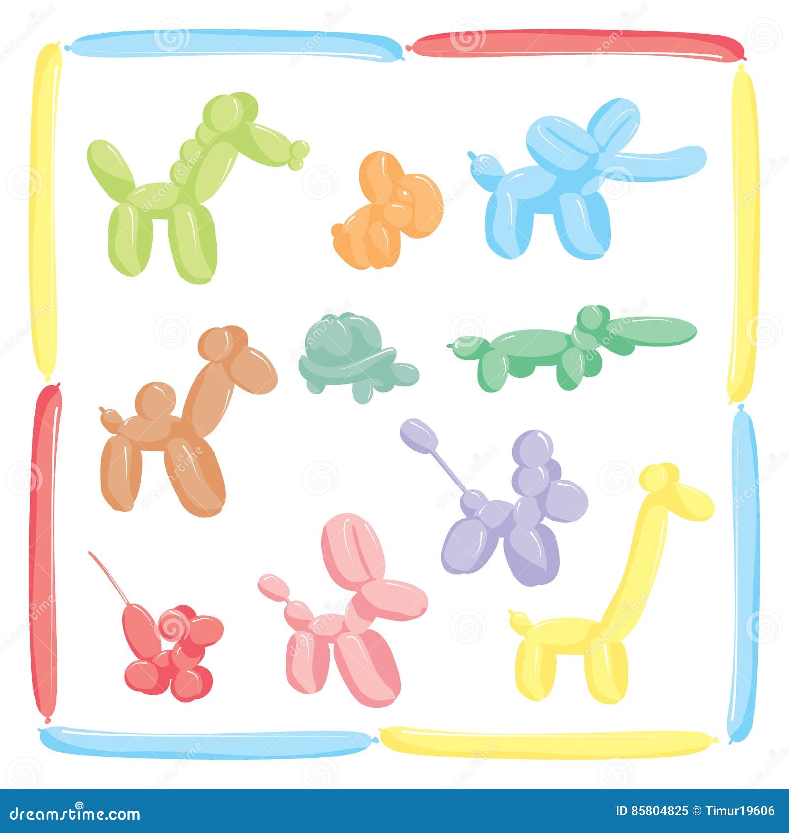 Balloon Cartoon Animals Stock Illustrations – 28,662 Balloon Cartoon ...