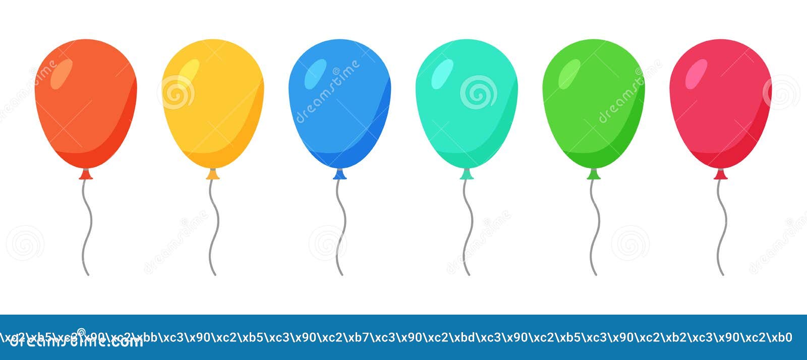 Balloon Cartoon Vector Set, Flat Simple Illustration Stock Vector ...