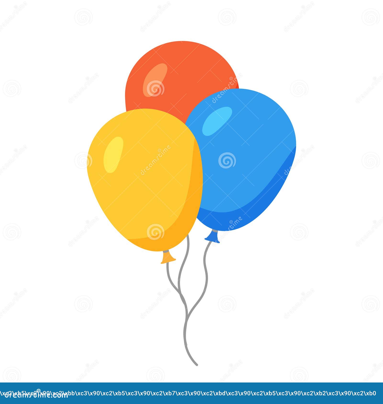 Balloon Cartoon Vector Set, Flat Simple Illustration Stock Vector ...