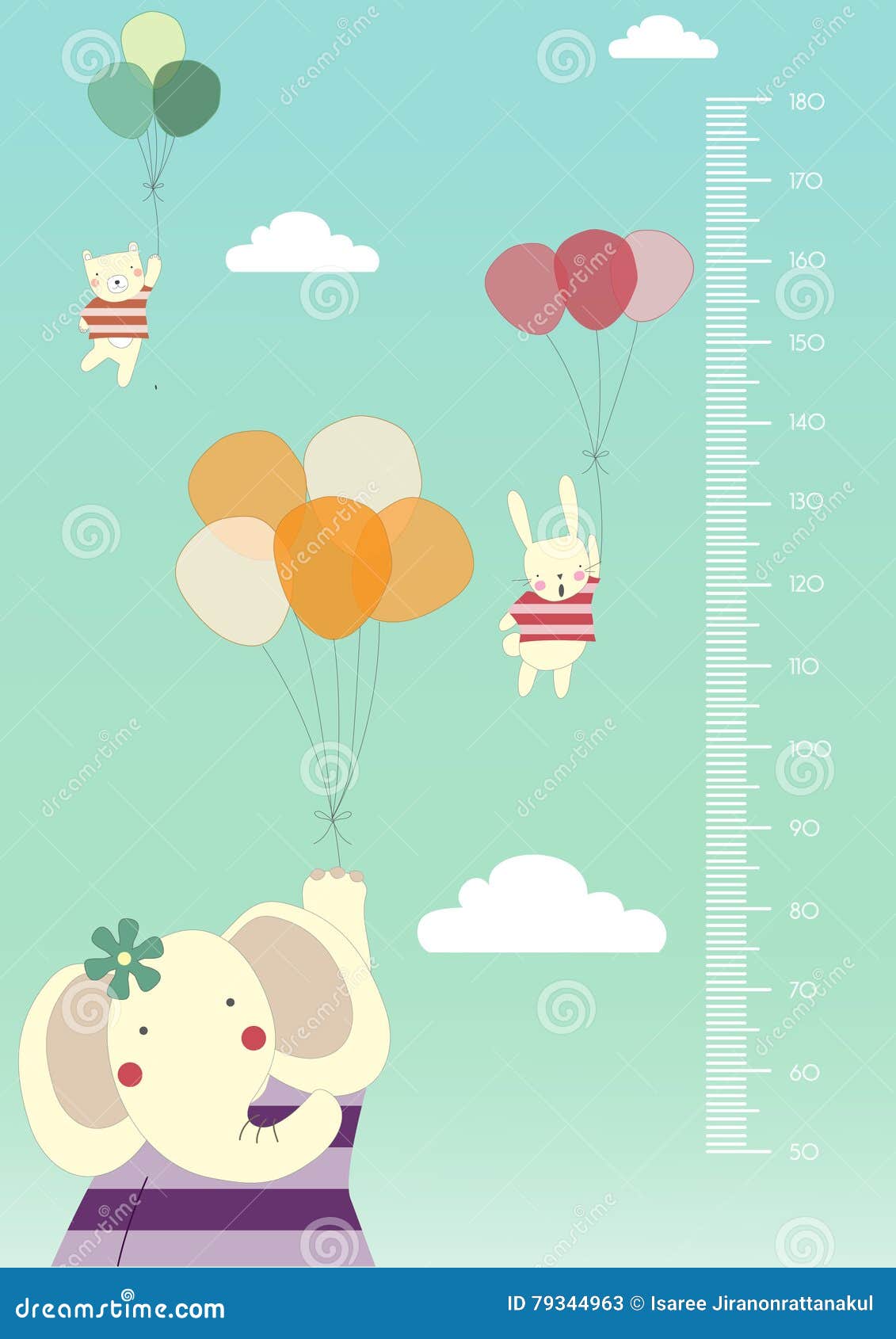 Balloon Cartoons ,Meter Wall Or Height Meter From 50 To 180 Centimeter ...