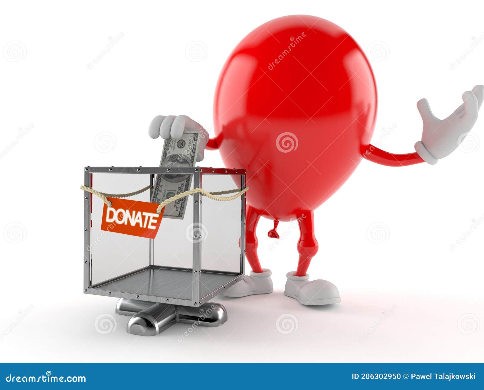 Balloon Character with Donation Box Stock Illustration - Illustration ...