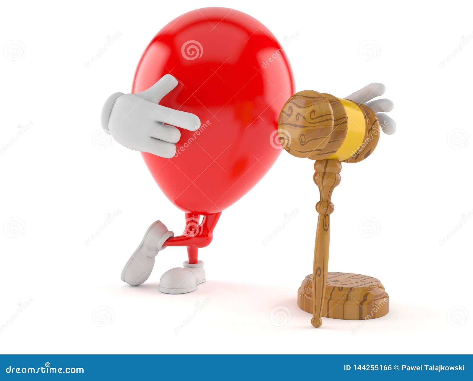 Balloon Character with Gavel Stock Illustration - Illustration of gavel ...