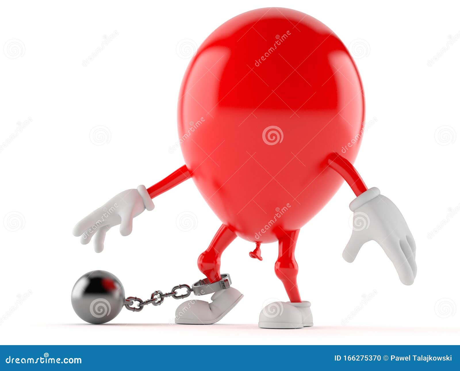 Balloon Character with Prison Ball Stock Illustration - Illustration of ...
