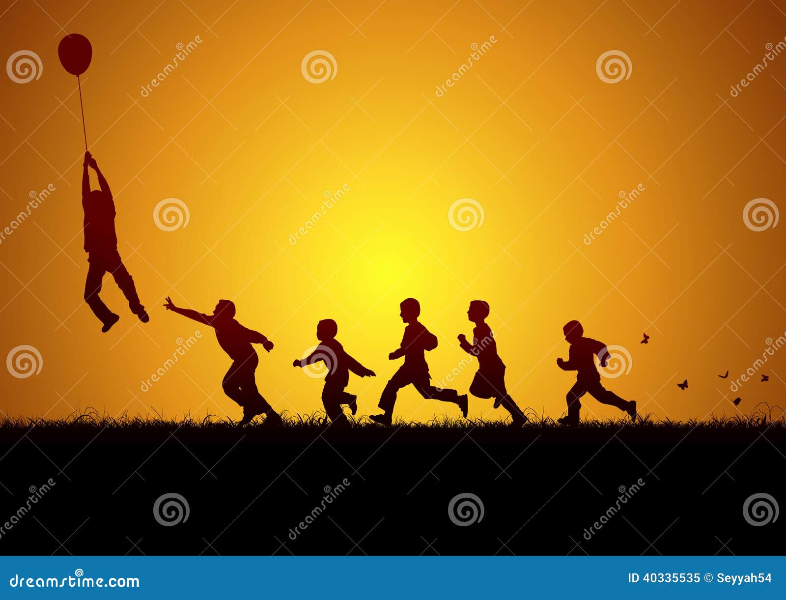 Balloon and children stock illustration. Illustration of holiday - 40335535