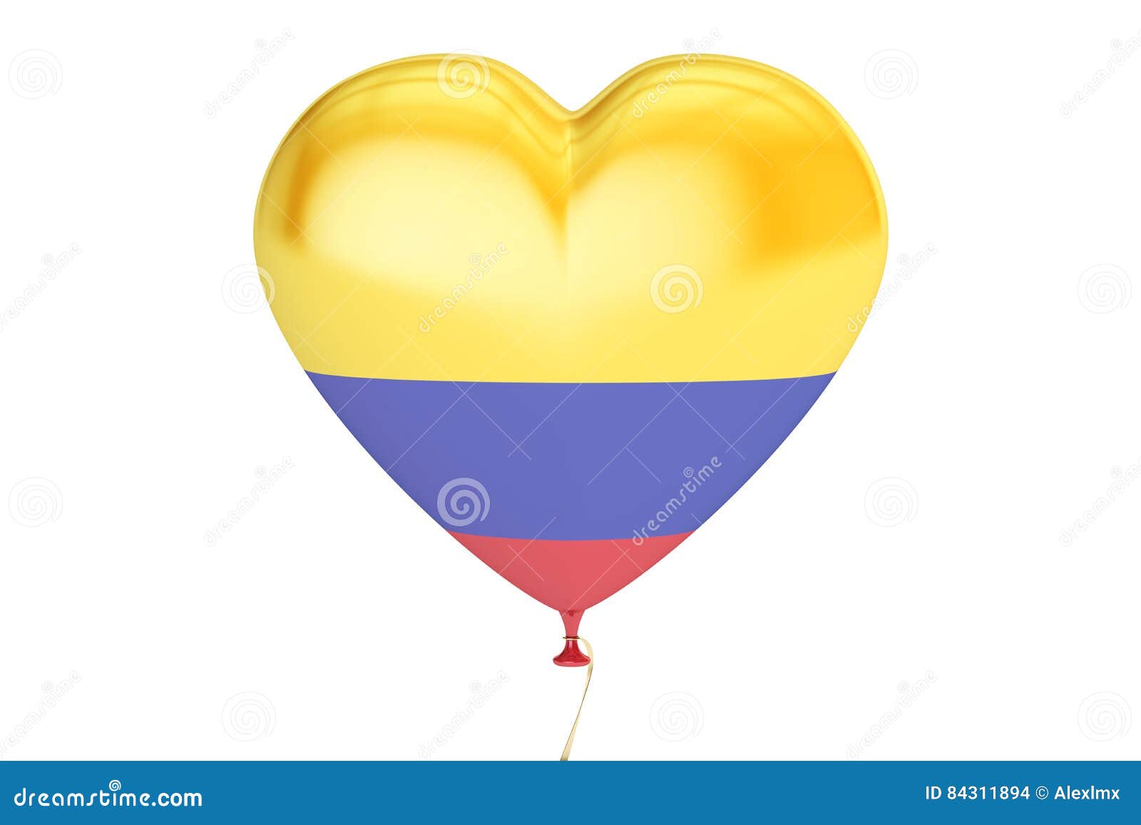Balloon with Colombia Flag in the Shape of Heart, 3D Rendering Stock ...