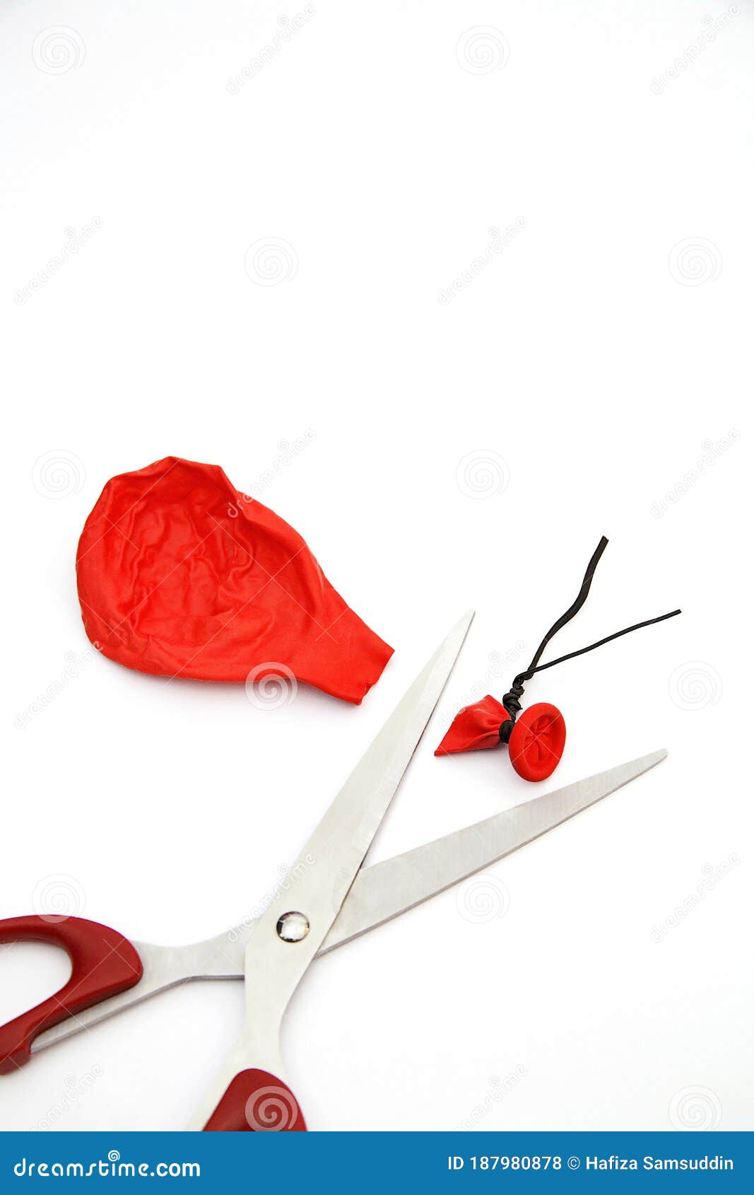 Balloon Cut by Scissors. Conceptual Image Stock Photo - Image of sharp ...