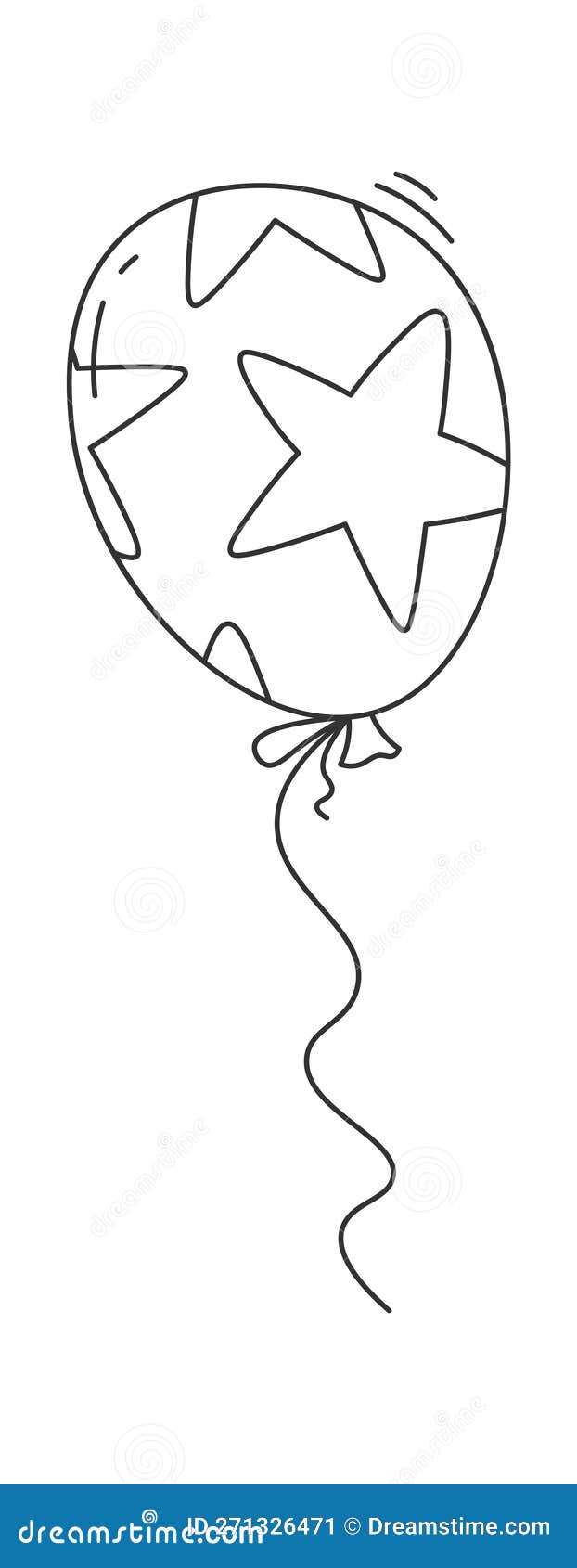 Balloon for Decoration Line Art Element Holiday Decor Illustration ...