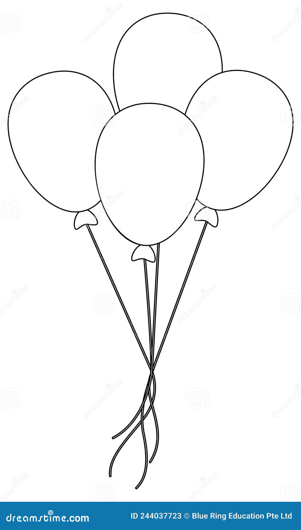 Balloon Doodle Outline for Colouring Stock Vector - Illustration of ...