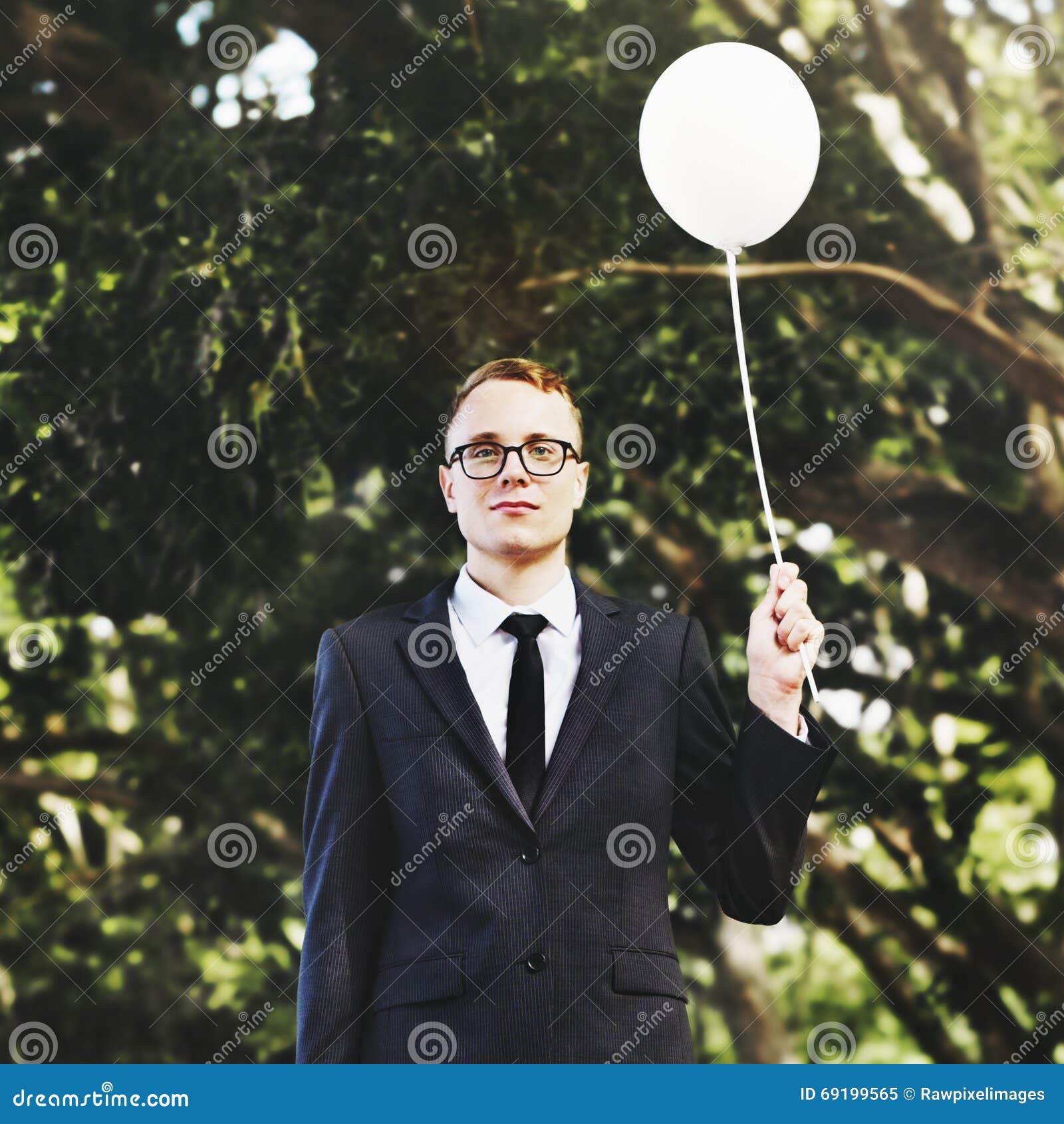 Balloon Executive Flying Success Business Rise Start Concept Stock ...