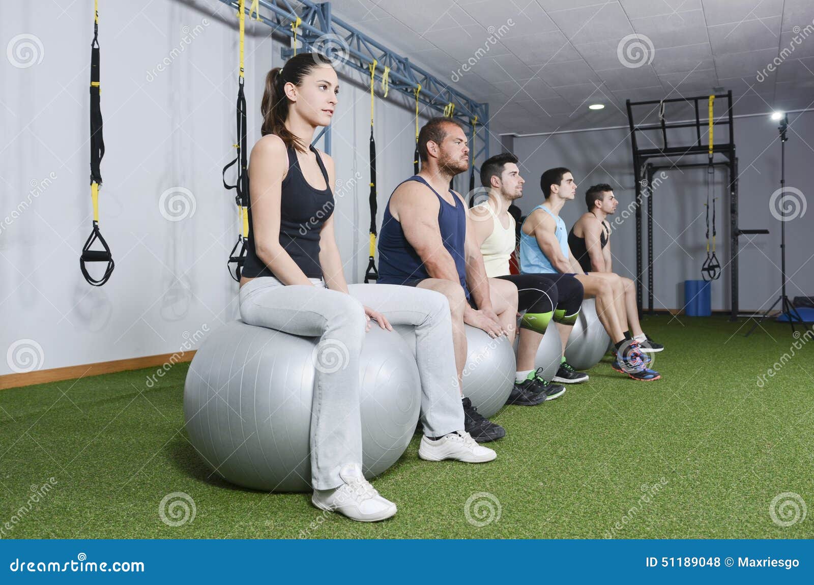 Balloon Exercises at Crossfit Room Stock Photo - Image of muscles ...