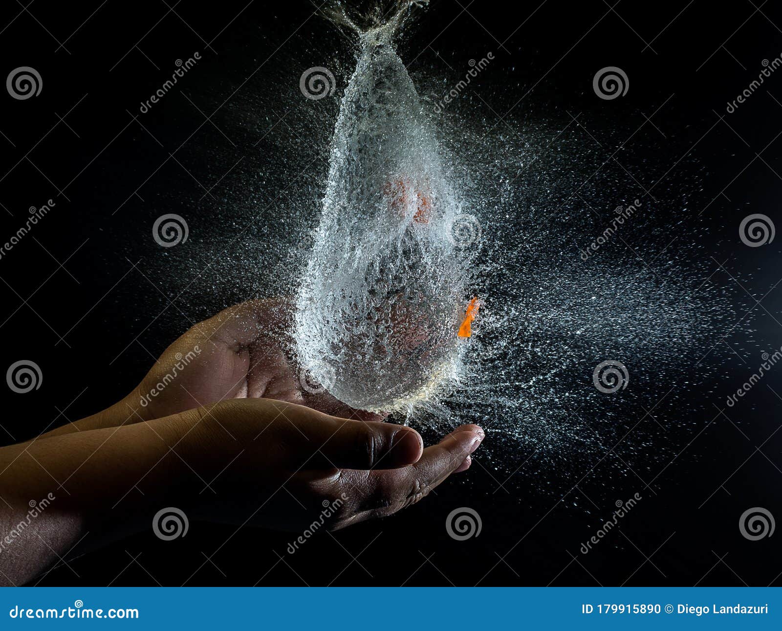 Balloon Explosion Filled with Water Stock Photo - Image of energy ...
