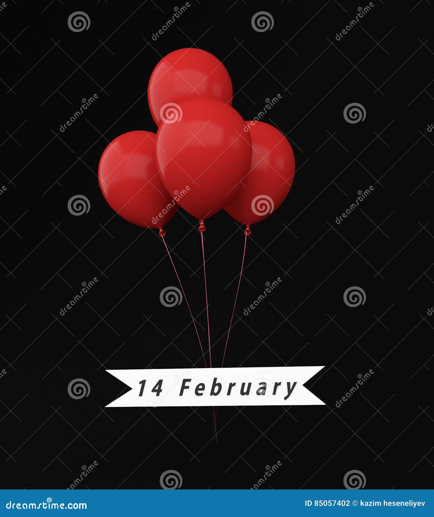 Balloon 14 february stock illustration. Illustration of love - 85057402