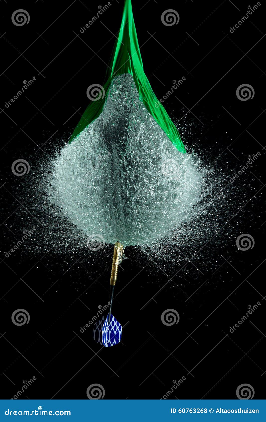Balloon Filled with Water is Popped with Dart To Make a Mess Stock ...