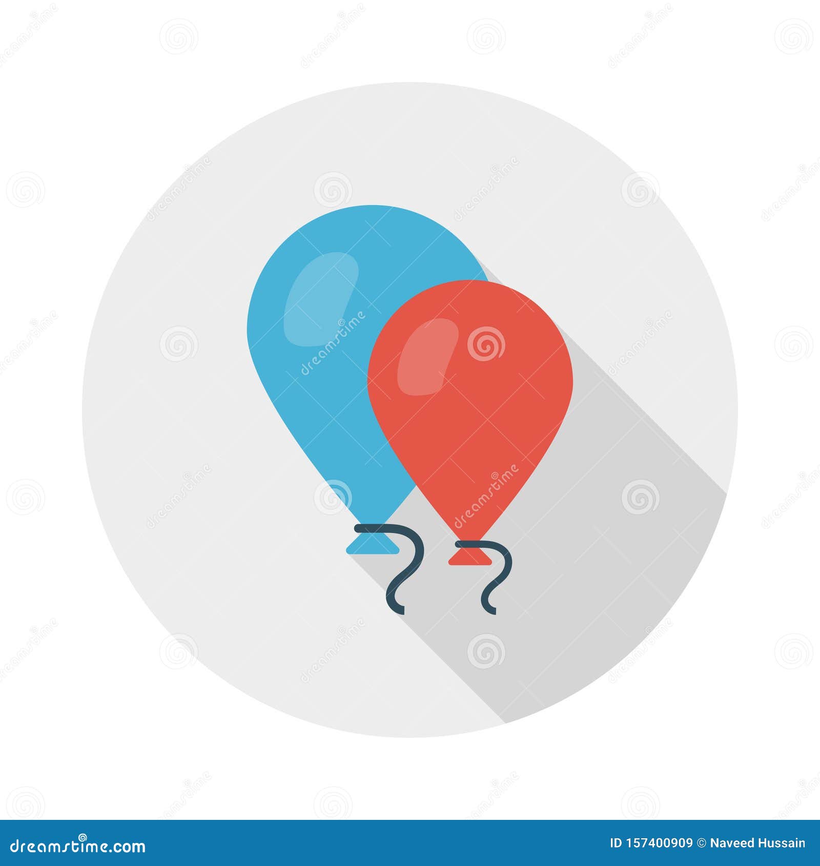 Balloon flat vector icon stock vector. Illustration of celebration ...