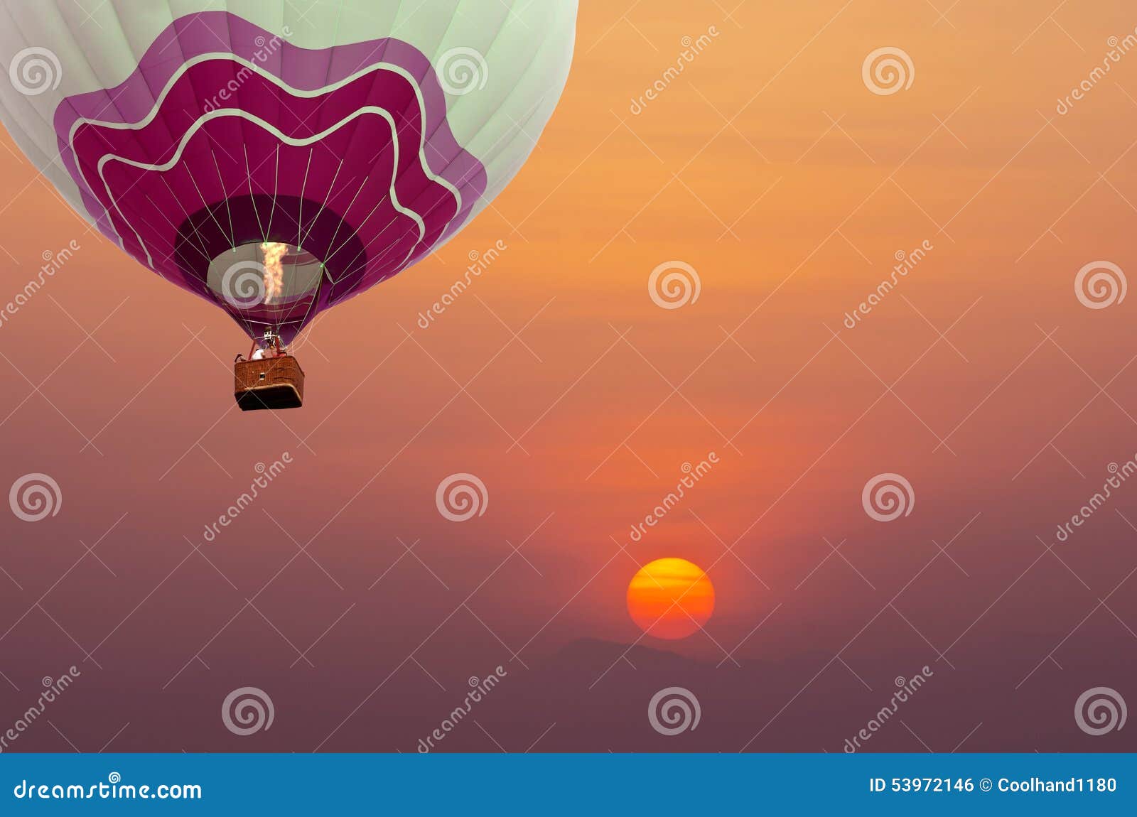 Balloon fly in the sunrise stock photo. Image of background - 53972146