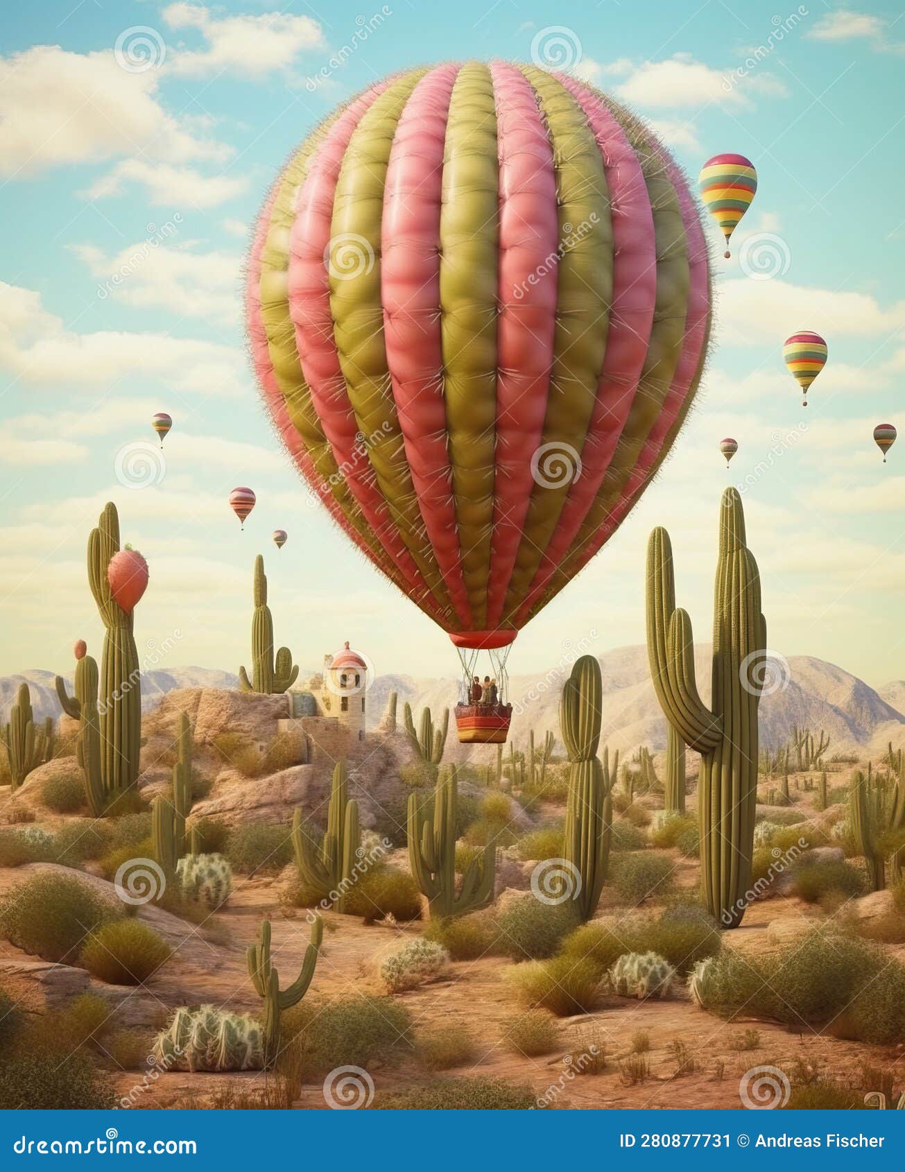 Balloon in the Form of a Cactus on a Colored Background, Stock Image ...