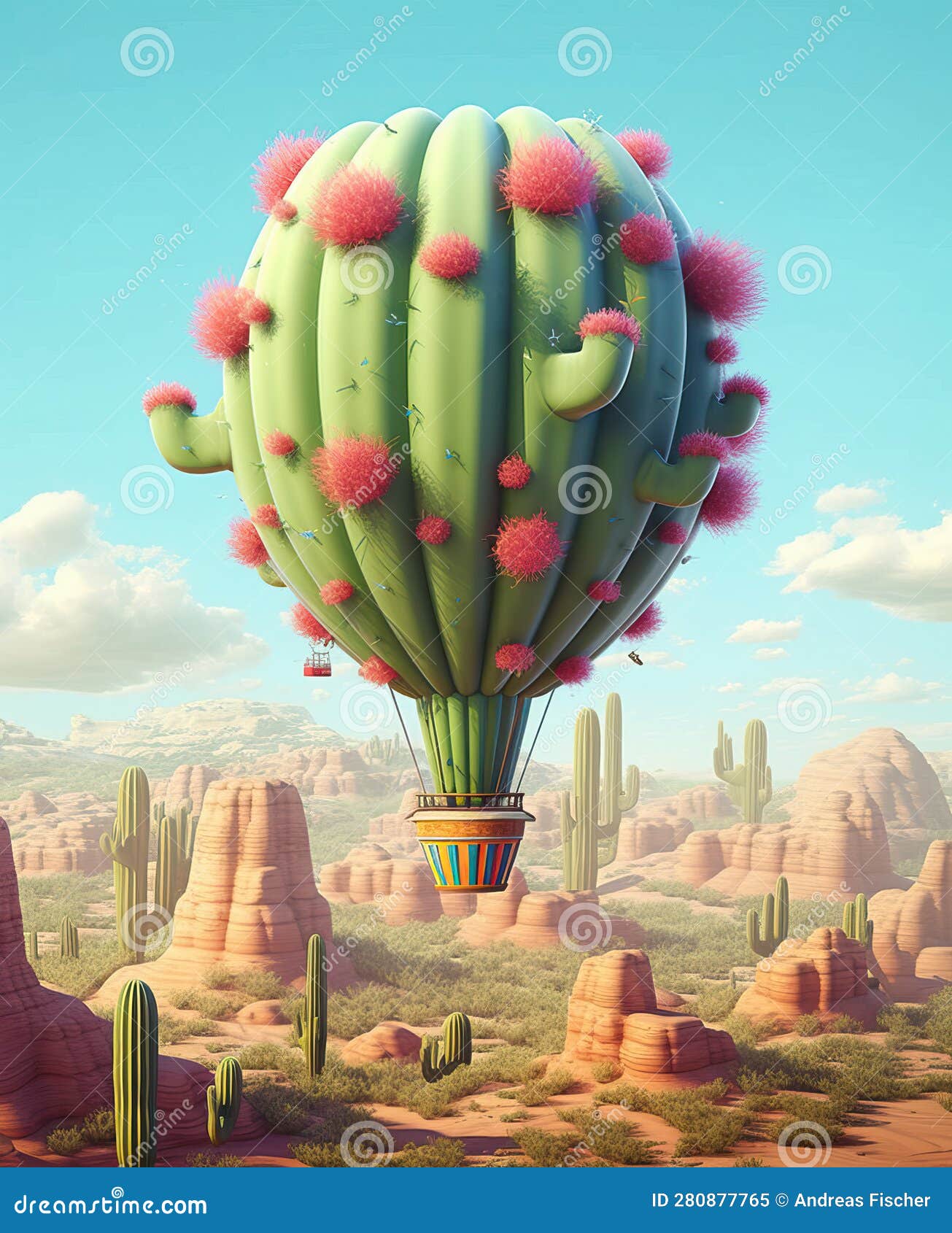 Balloon in the Form of a Cactus on a Colored Background, Stock Image ...