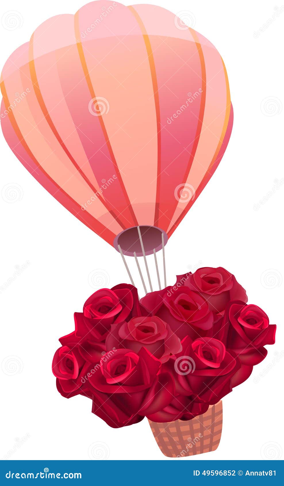 Balloon Full of Fresh Red Roses Stock Vector - Illustration of gift ...