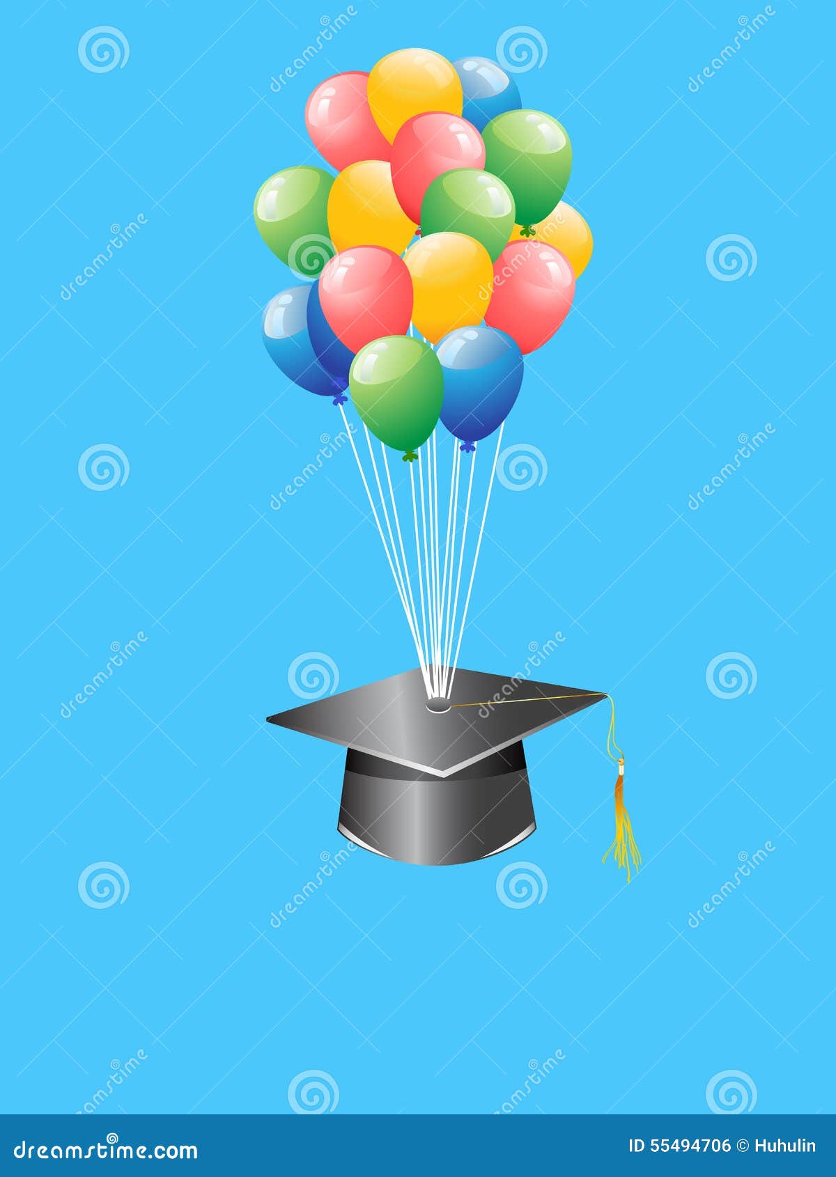 Balloon graduation cap stock vector. Illustration of celebration - 55494706