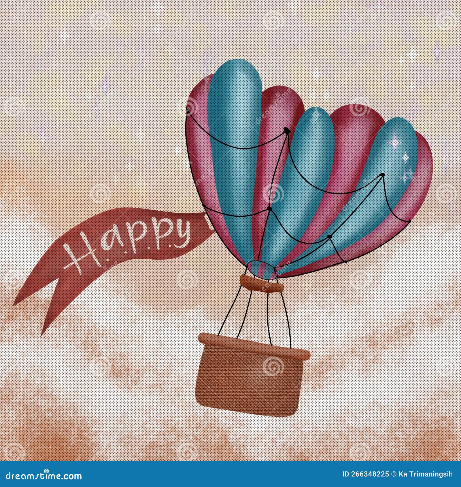 A Balloon with Happy Note on it Stock Illustration - Illustration of ...