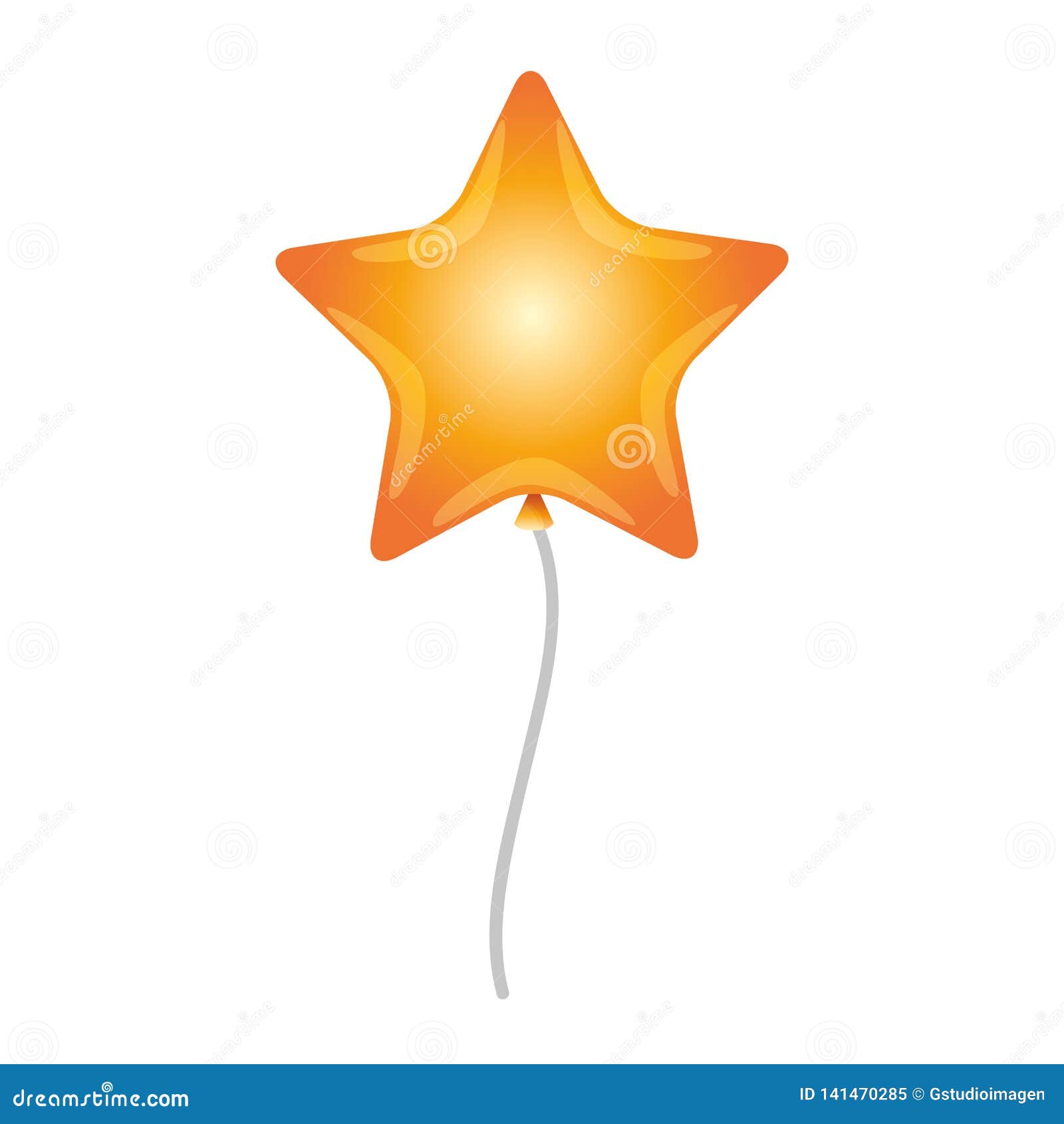 Balloon Helium Floating with Star Shape Stock Vector - Illustration of ...