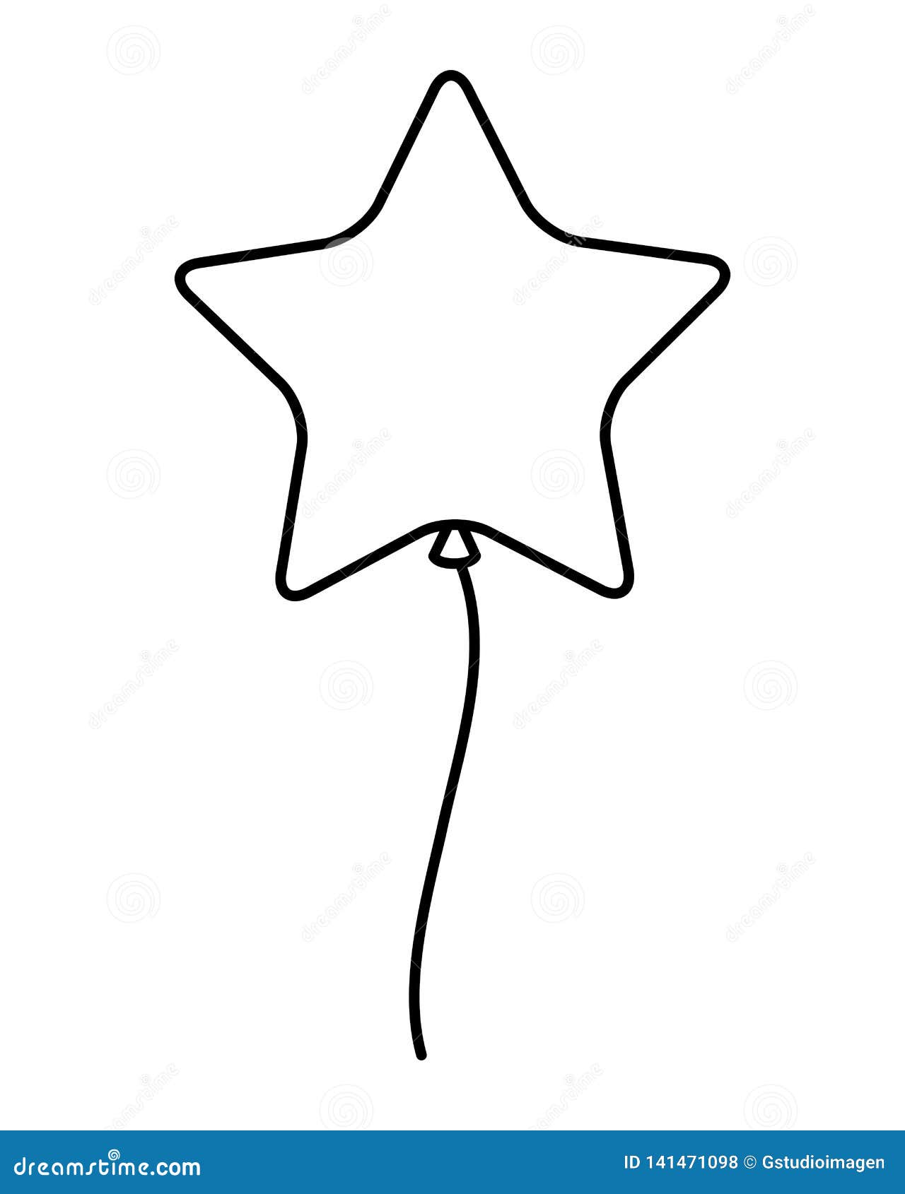 Balloon Helium Floating with Star Shape Stock Vector - Illustration of ...