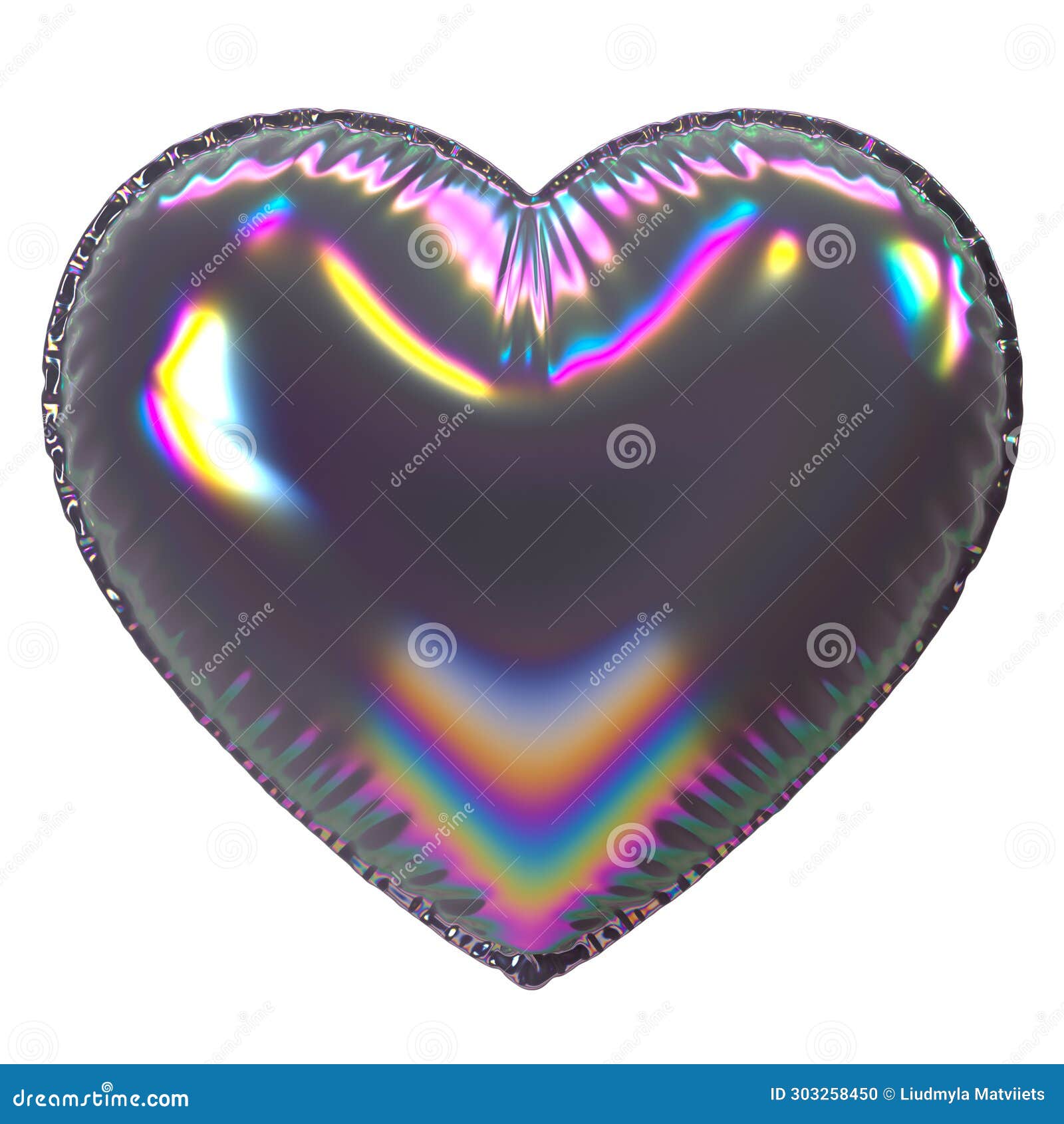 Balloon Holographic 3D Heart Stock Illustration - Illustration of heart ...