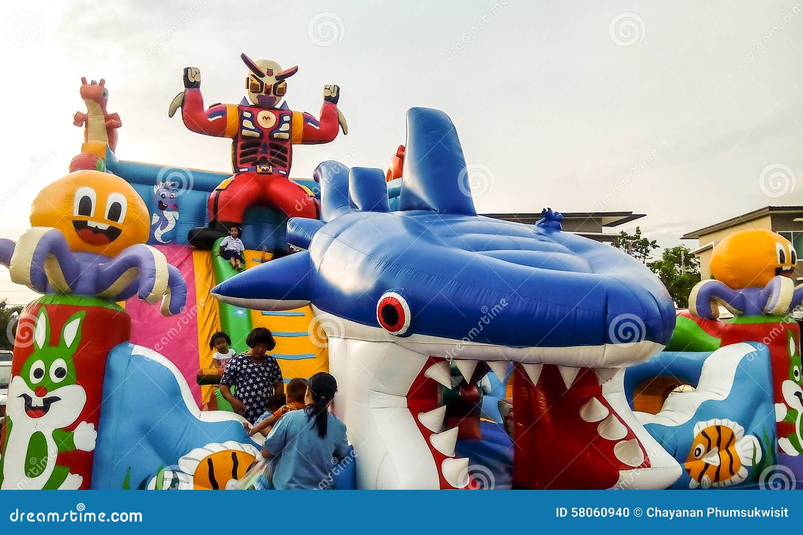 Balloon House and Playground Editorial Image - Image of lift, group ...