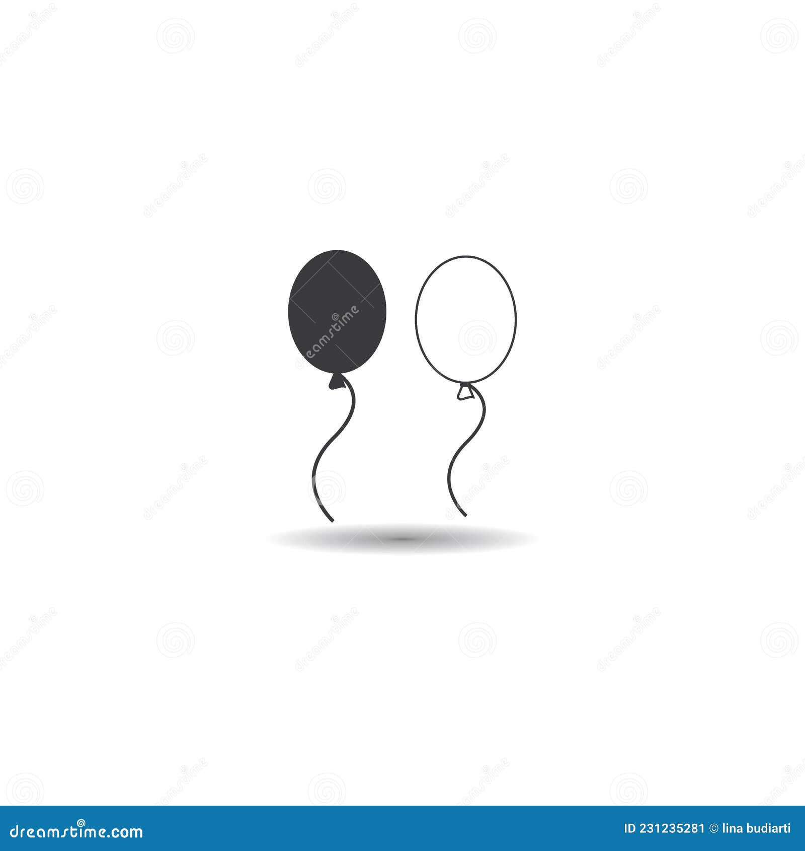 Balloon icon stock vector. Illustration of helium, wedding - 231235281