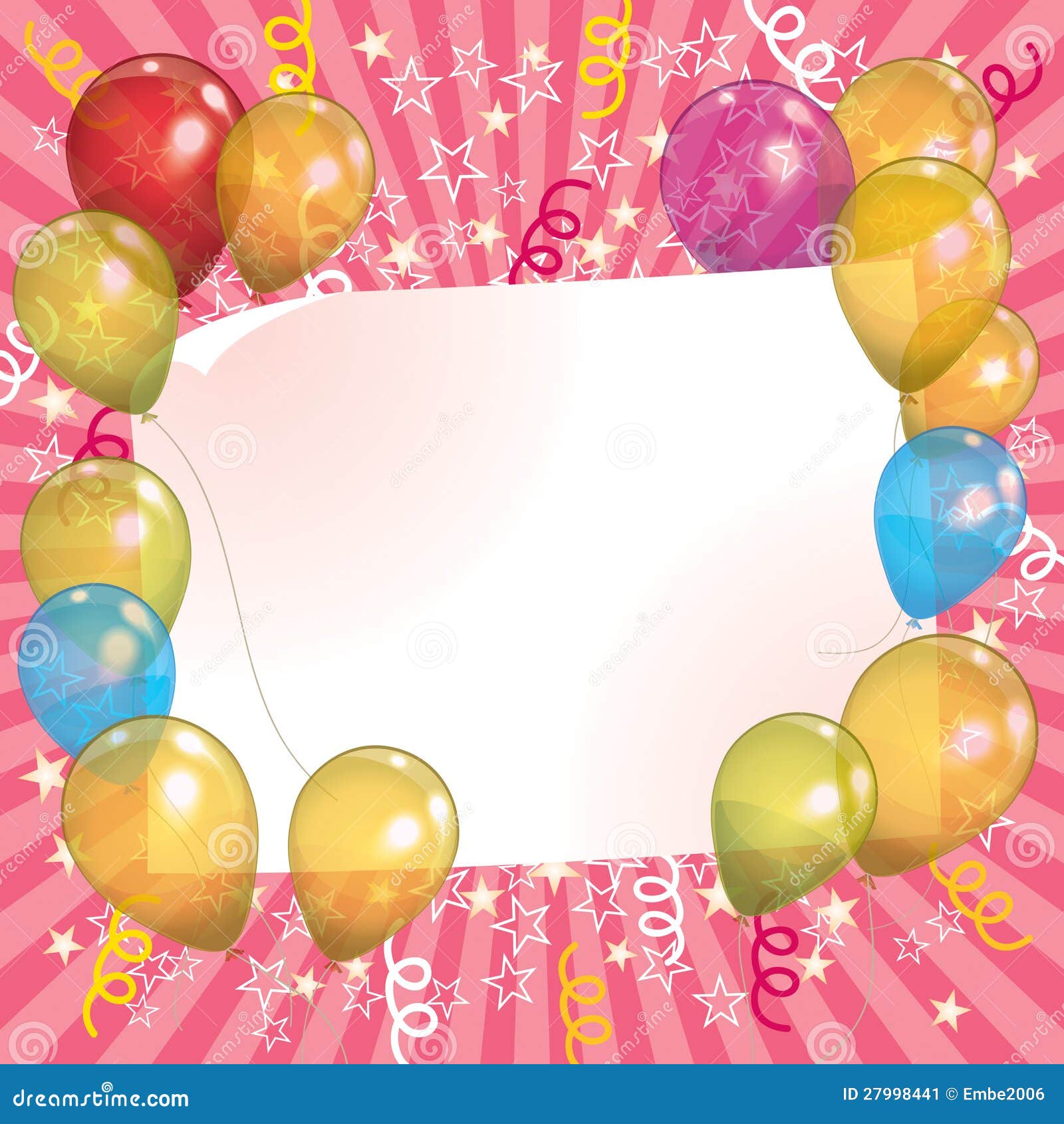 Balloon Invitation Background Cartoon Vector | CartoonDealer.com #27998441