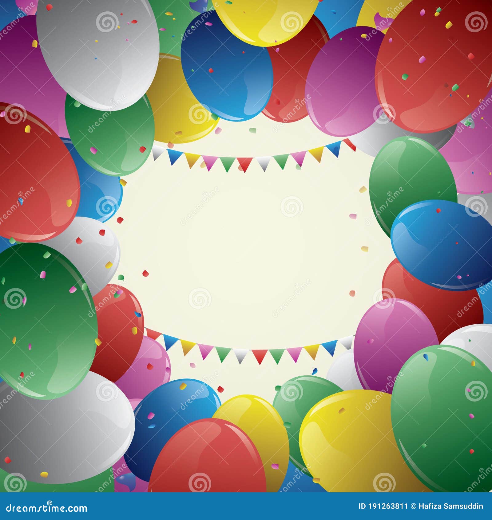 Balloon Layout with Copy Space. Vector Illustration Decorative Design ...